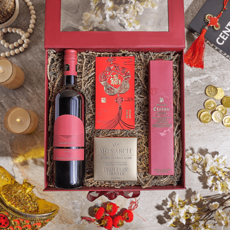 Lunar New Year Wine & Chocolate Gift – Chinese New Year gift baskets ...